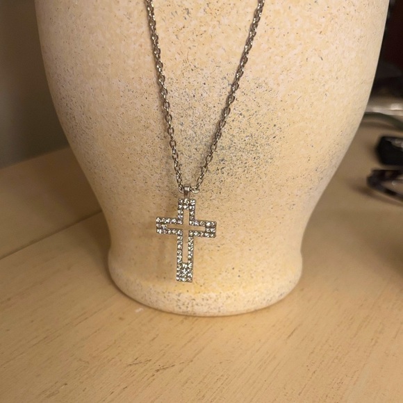 None | Jewelry | Elegant Silver Cross Pendant Necklace | Poshmark
